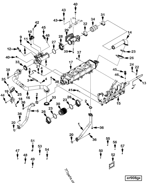 3688608 Exhaust gas recirculation cooler - Cummins spare part ...