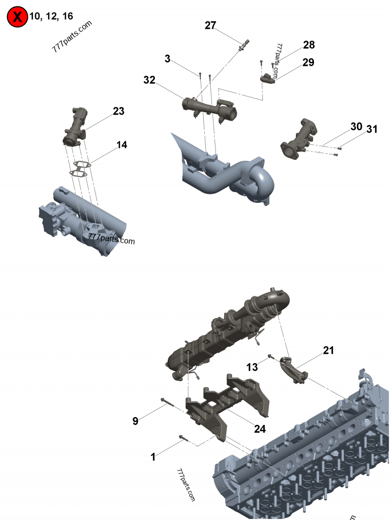 3688976 Exhaust outlet connection - Cummins spare part | 777parts.com