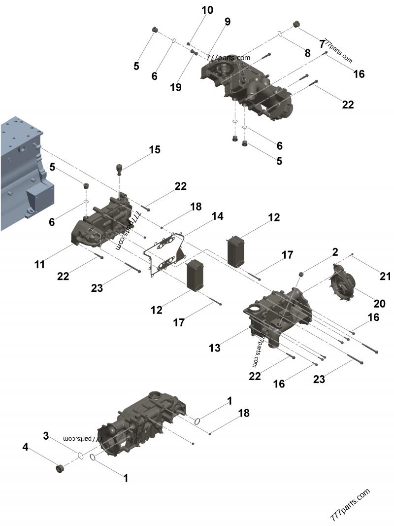 3696232 Lubricating oil cooler cover - Cummins spare part | 777parts.com
