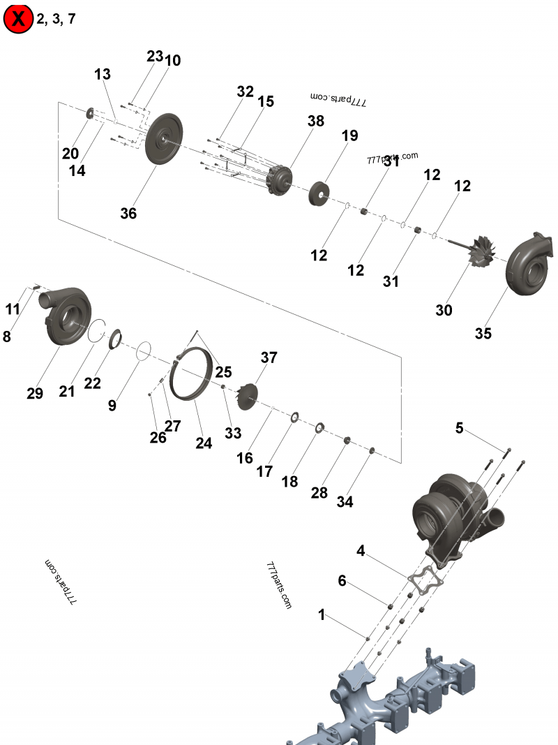 3786385 Turbocharger gasket kit - Cummins spare part | 777parts.com