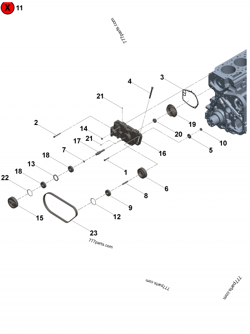 215397 Idler pulley - Cummins spare part | 777parts.com