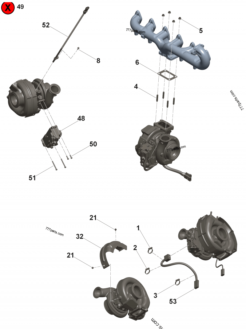 3791607 Turbocharger bearing housing - Cummins spare part | 777parts.com