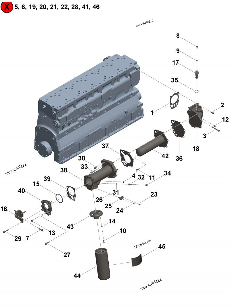 3801199 Oil cooler seal kit - Cummins spare part | 777parts.com
