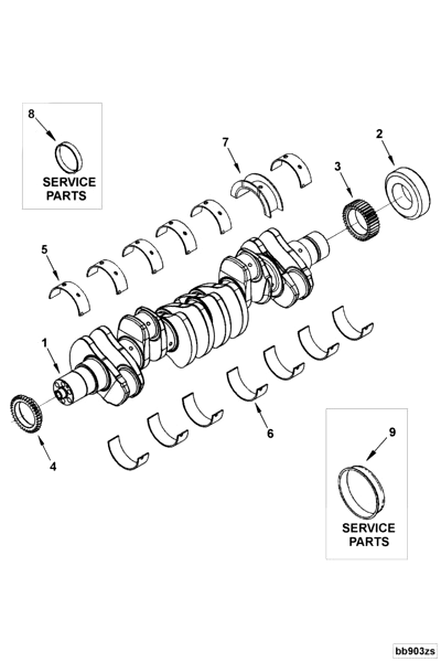 2830476 Engine crankshaft - Cummins spare part | 777parts.com