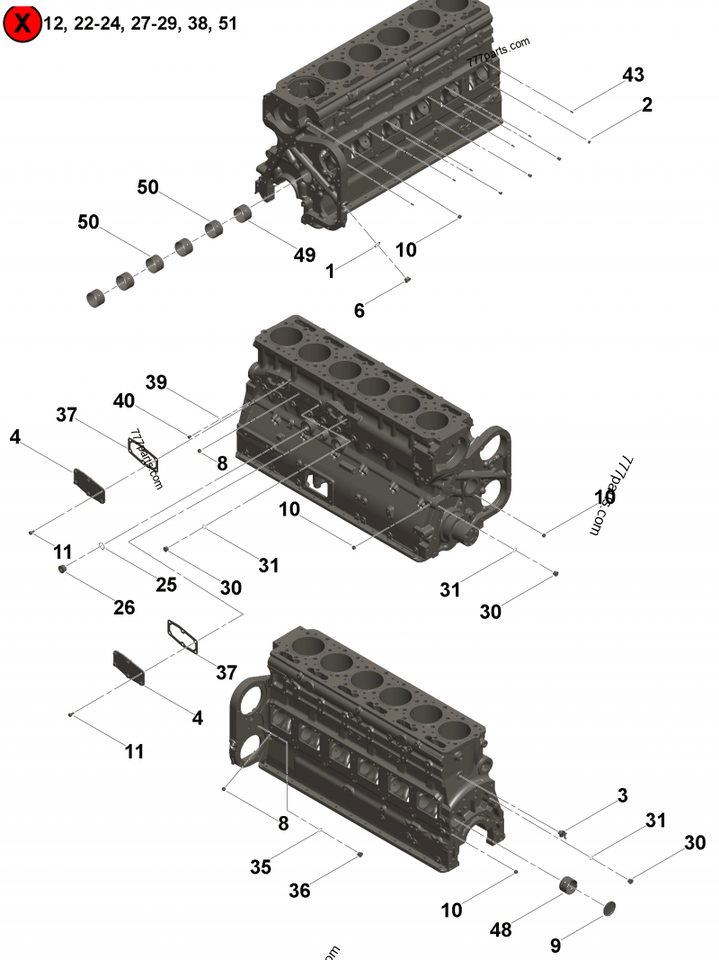 3801826 Cylinder liner kit - Cummins spare part | 777parts.com