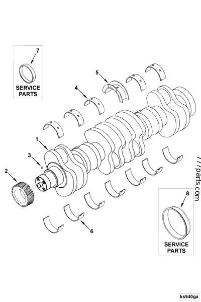 3802070 Main bearing ( standard ) set - Cummins spare part | 777parts.com