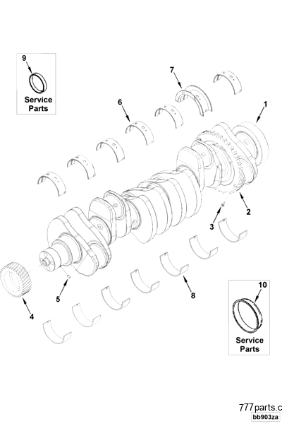 3802070 Main bearing ( standard ) set - Cummins spare part | 777parts.com