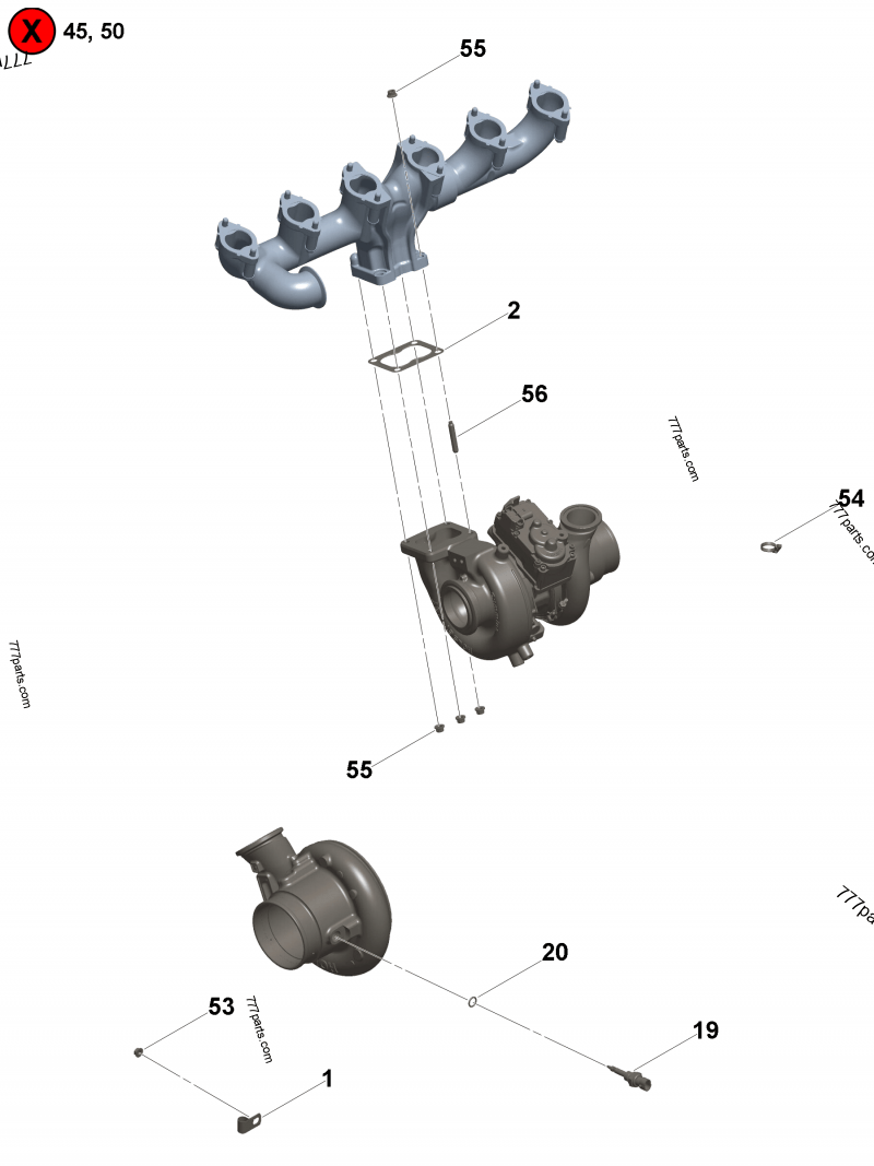 2841376 Turbocharger diffuser - Cummins spare part | 777parts.com