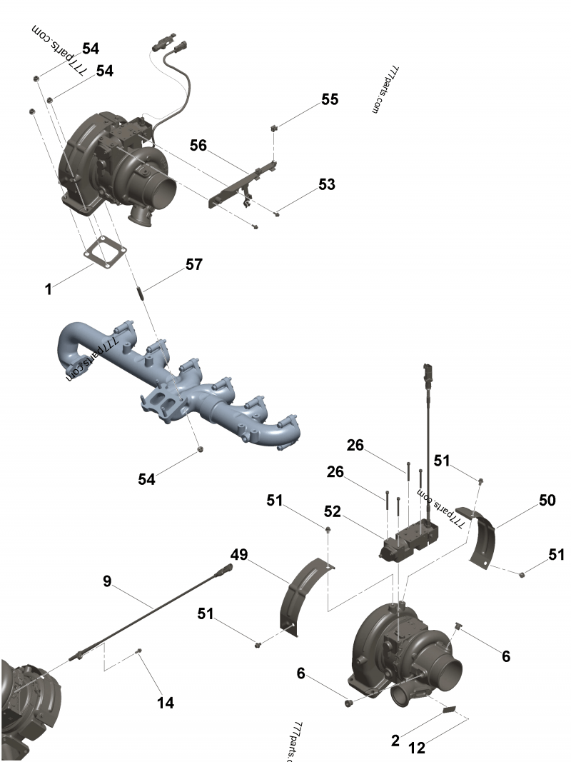2843667 Turbocharger compressor impeller - Cummins spare part ...