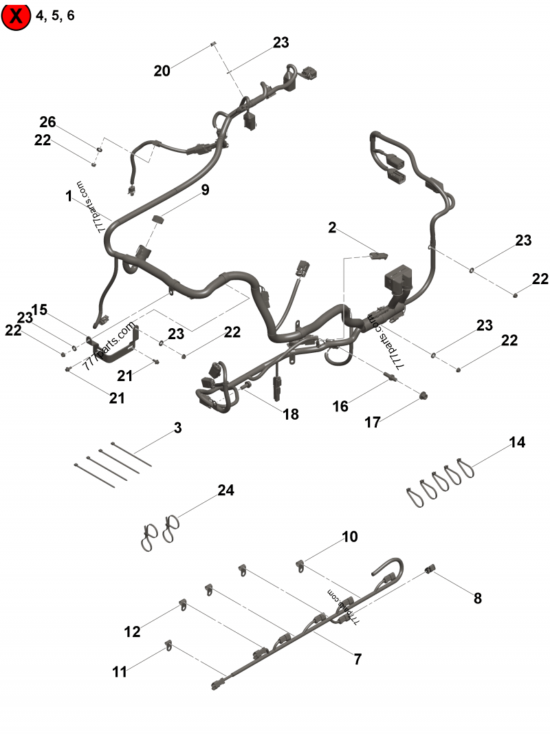2864515 Electronic control module wiring harness - Cummins spare part ...
