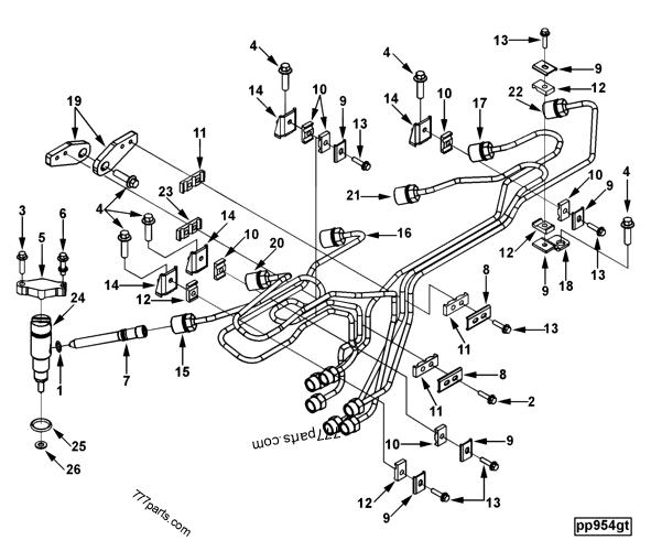 3944686 Injector fuel supply tube - Cummins spare part | 777parts.com