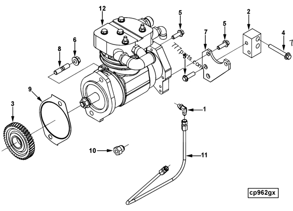 3970805 1 cylinder air compressor - Cummins spare part | 777parts.com