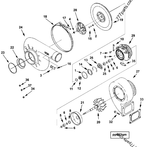 4025317 Heat exchanger82 water cooler turbocharger - Cummins spare part ...