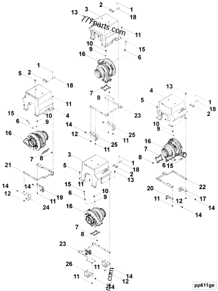 4032530 Turbocharger gasket kit - Cummins spare part | 777parts.com