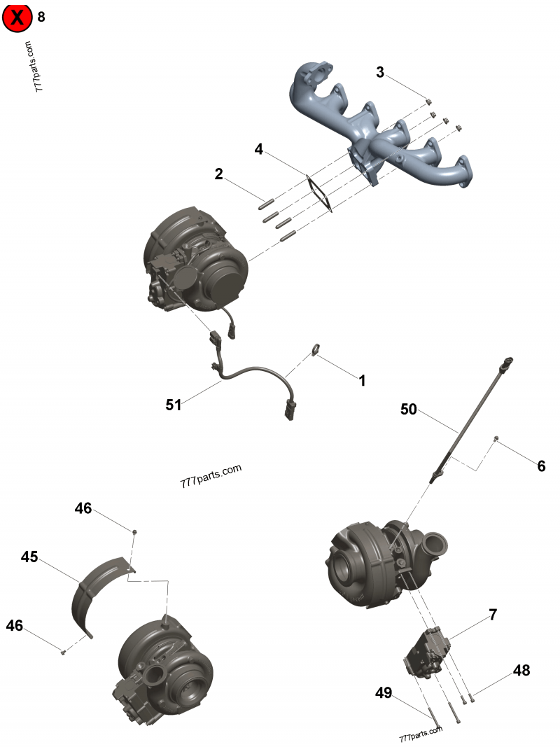 4034397 Turbocharger actuator kit - Cummins spare part | 777parts.com