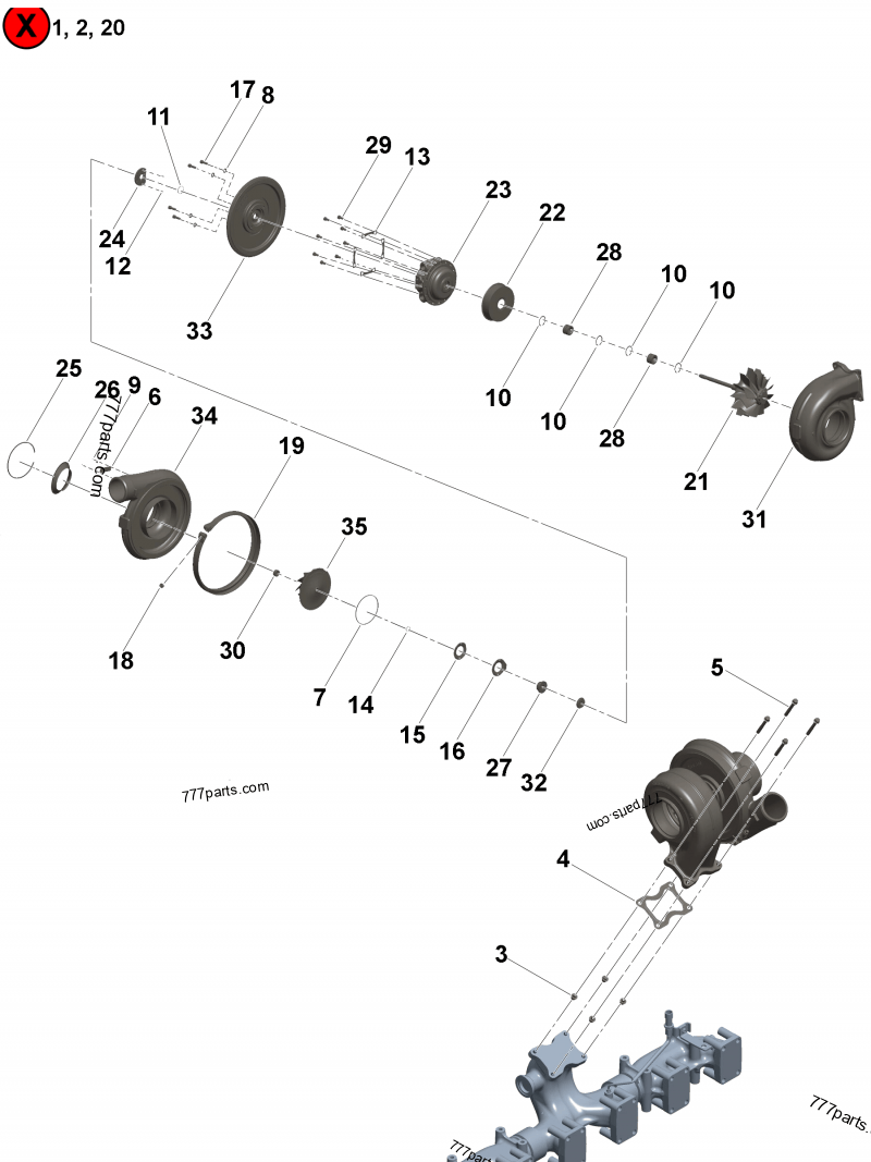4089745 Heat exchanger82 drying turbocharger - Cummins spare part ...