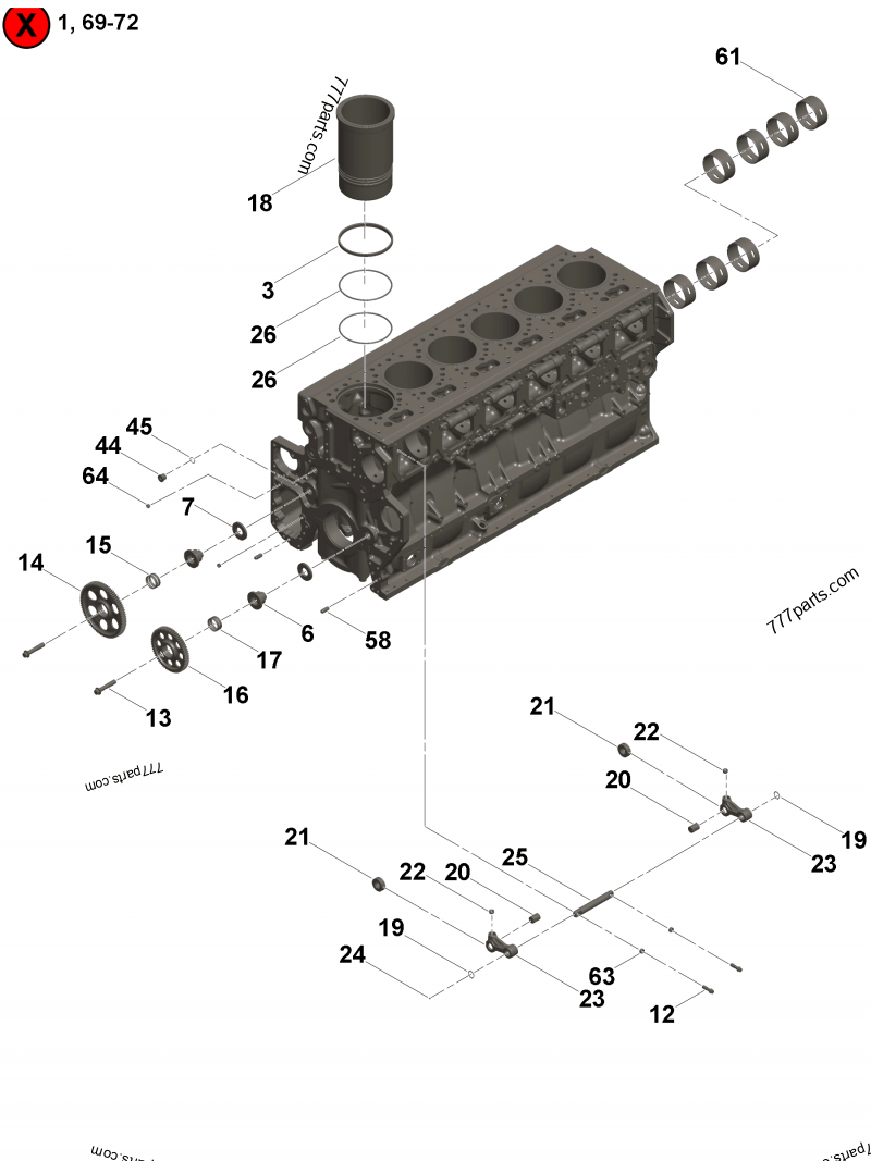 4096905 Main bearing (030) set - Cummins spare part | 777parts.com
