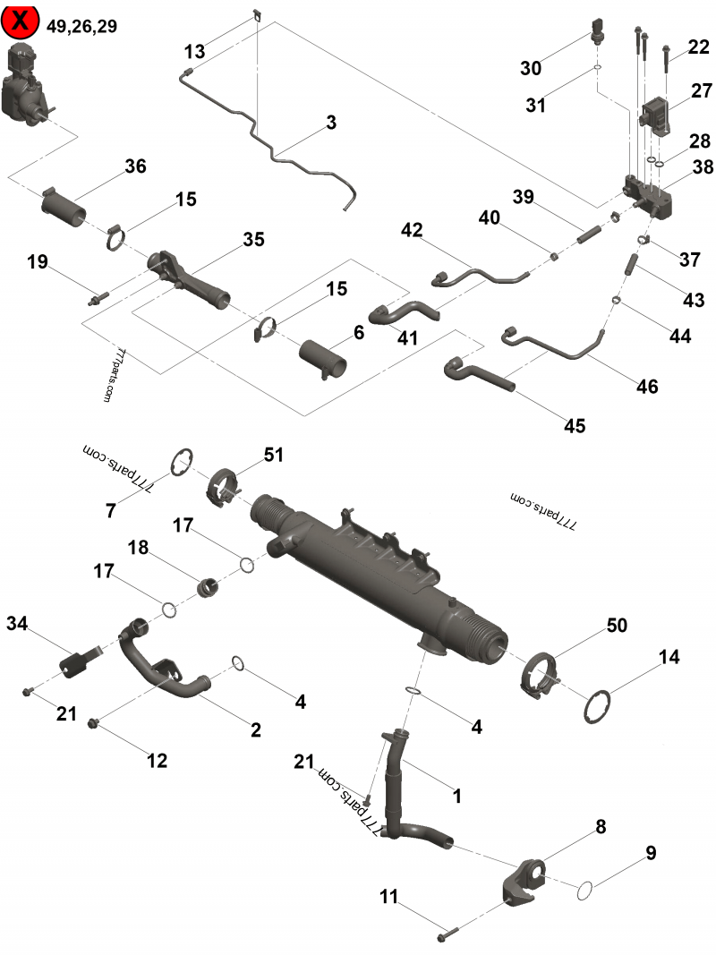 2881725 Exhaust recirculation cooler kit - Cummins spare part ...