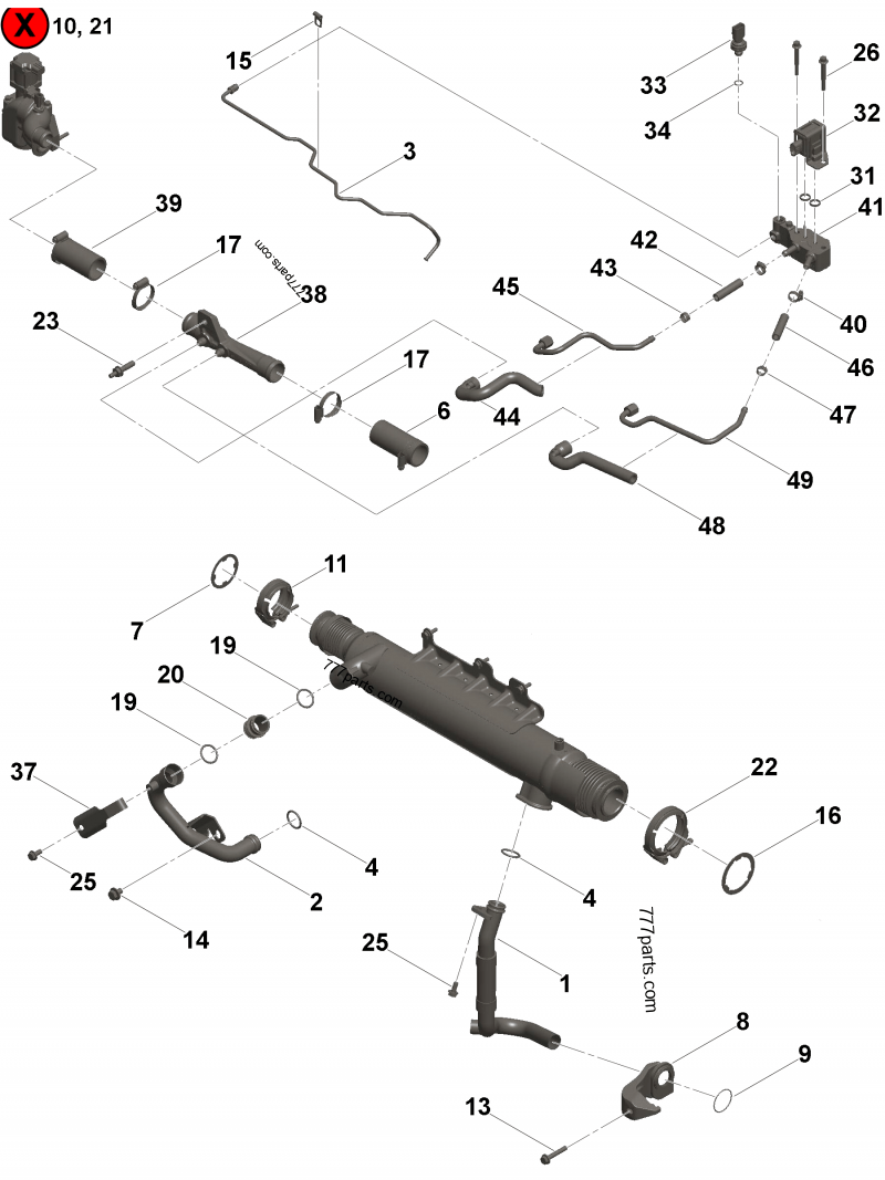 2881725 Exhaust recirculation cooler kit - Cummins spare part ...