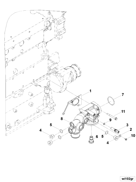 4318607 Water inlet connection - Cummins spare part | 777parts.com