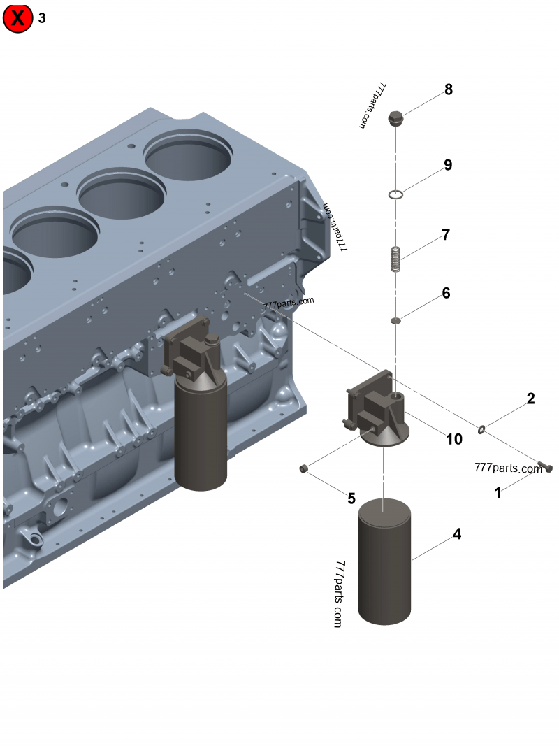 4345323 Lubricating oil filter head - Cummins spare part | 777parts.com