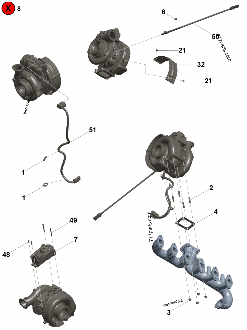 4352157 Turbocharger kit - Cummins spare part | 777parts.com