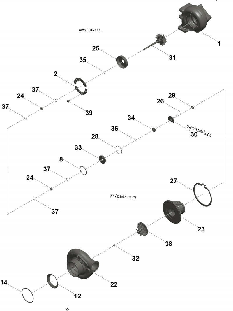 2881754 Heat exchanger40w turbocharger - Cummins spare part | 777parts.com
