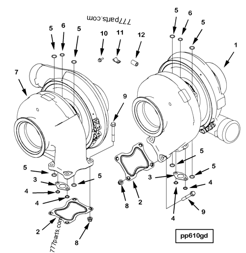 2881768 Turbocharger kit - Cummins spare part | 777parts.com
