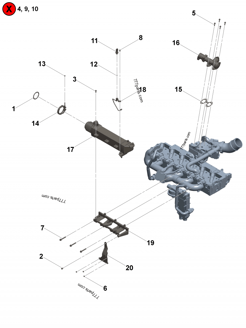 4352253 Exhaust recirculation cooler kit - Cummins spare part ...
