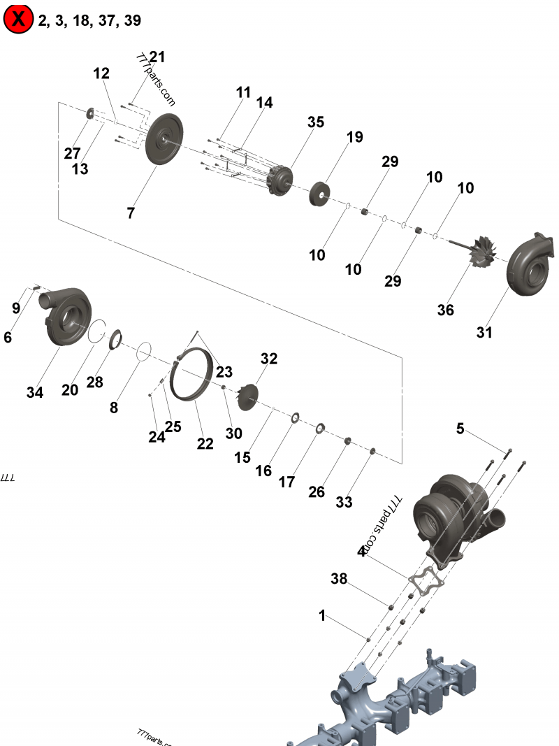2881772 Turbocharger kit - Cummins spare part | 777parts.com