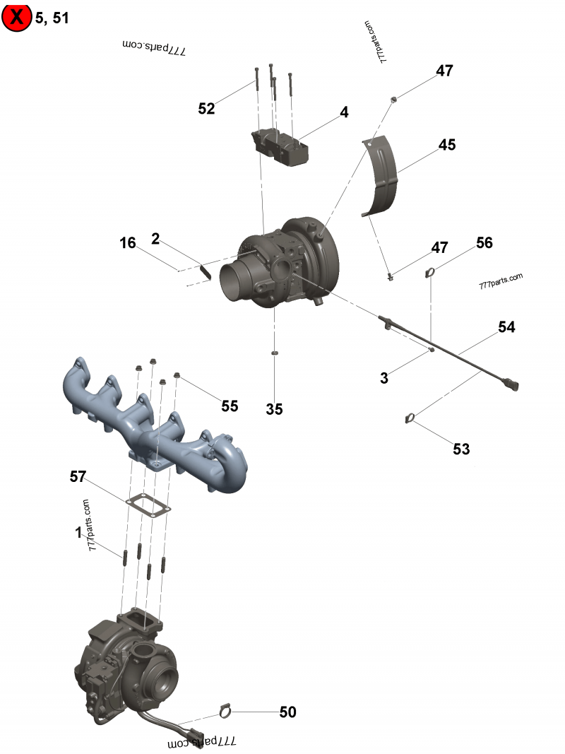4352378 Turbocharger kit - Cummins spare part | 777parts.com