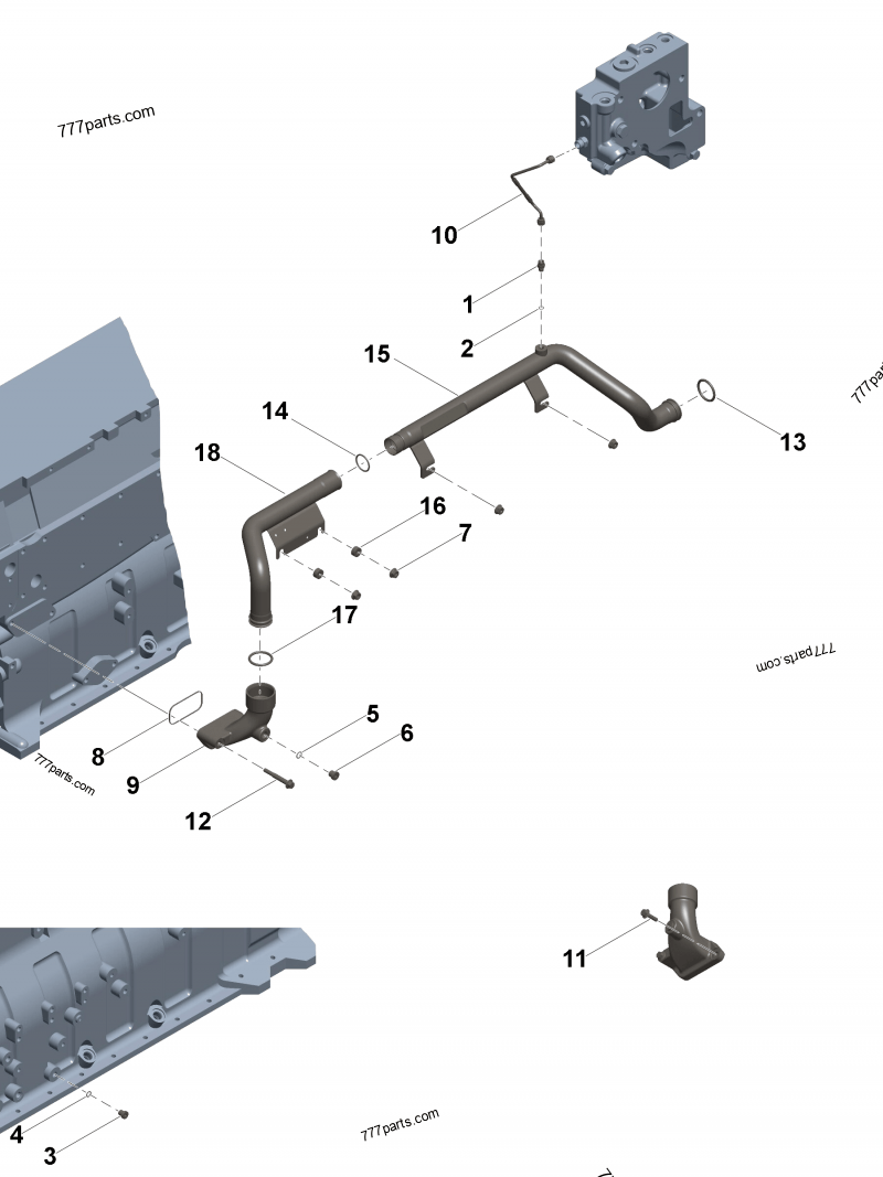 4367122 Water transfer tube - Cummins spare part | 777parts.com