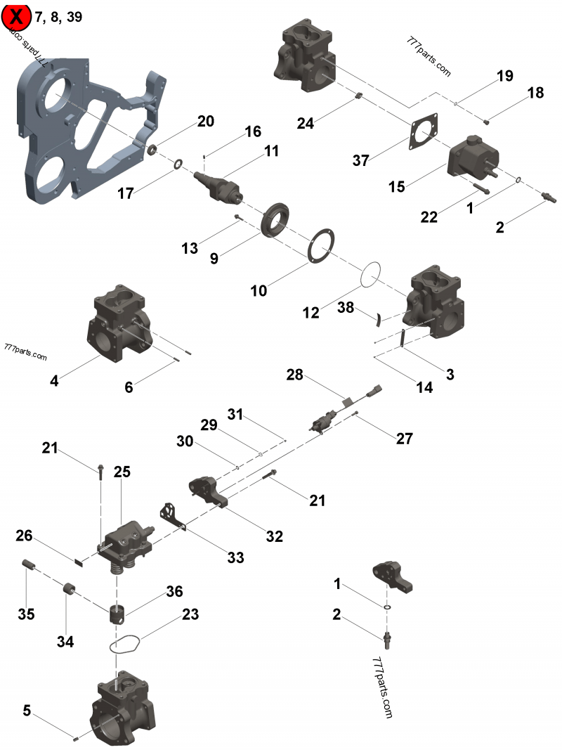 4921432 Fuel pump adapter - Cummins запчасть для спецтехники | 777parts.com