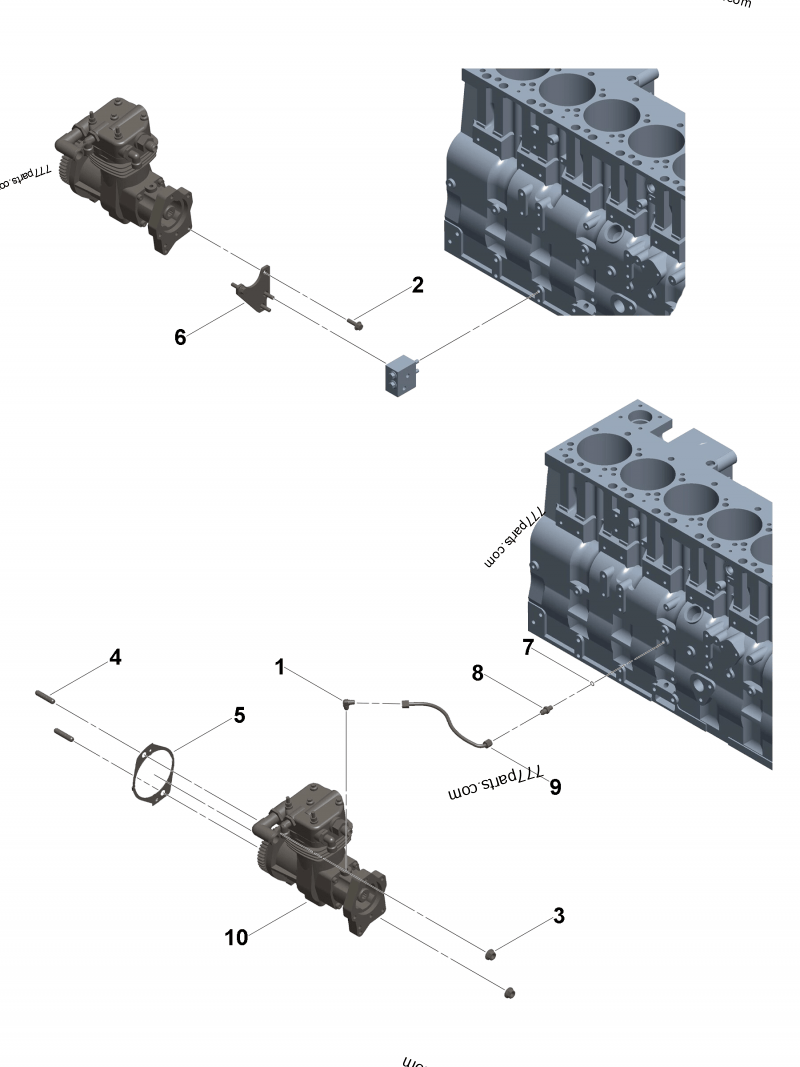 4929623 2 cylinder air compressor - Cummins spare part | 777parts.com