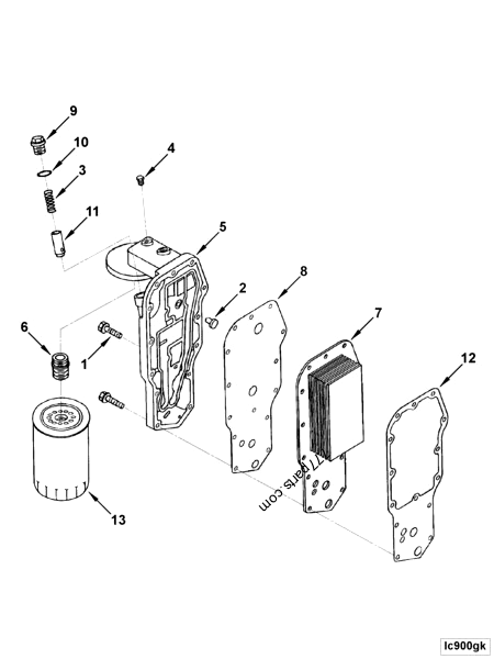 4932124 Oil cooler core gasket - Cummins spare part | 777parts.com