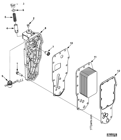 4932124 Oil cooler core gasket - Cummins spare part | 777parts.com