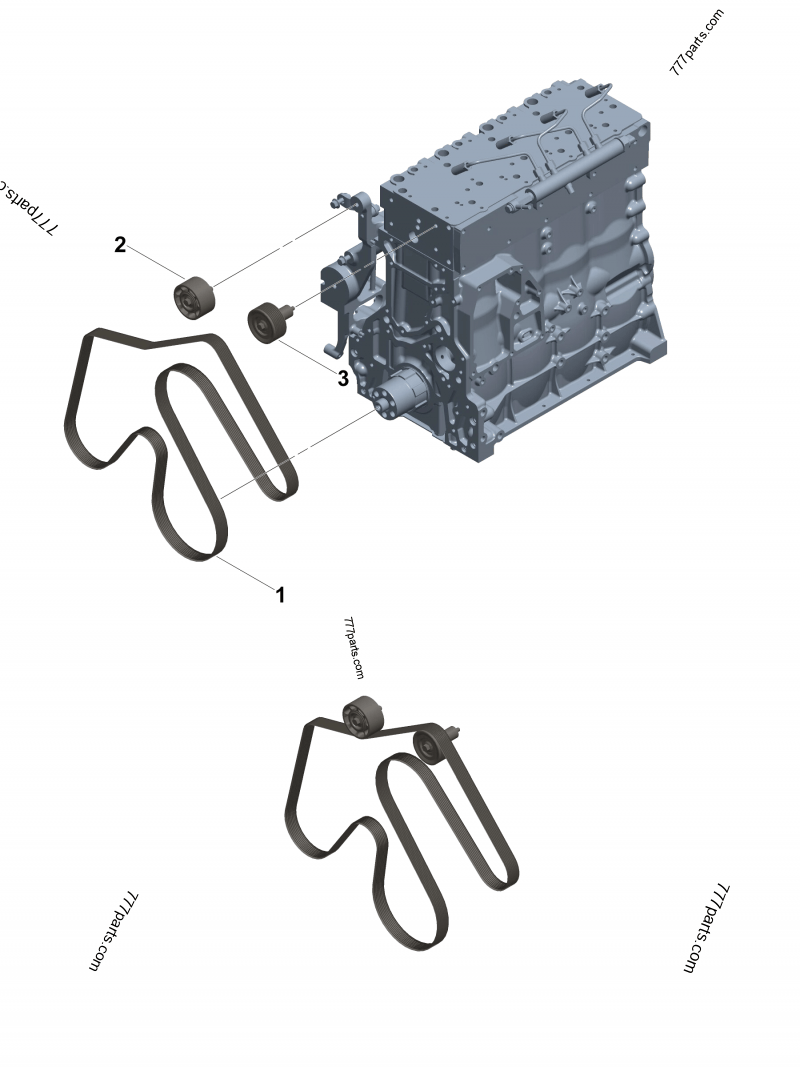 4933068 V ribbed belt - Cummins spare part | 777parts.com