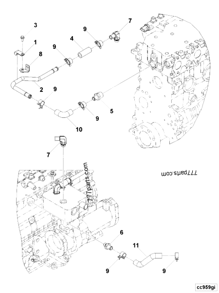4933558 Compressor water outlet tube - Cummins spare part | 777parts.com