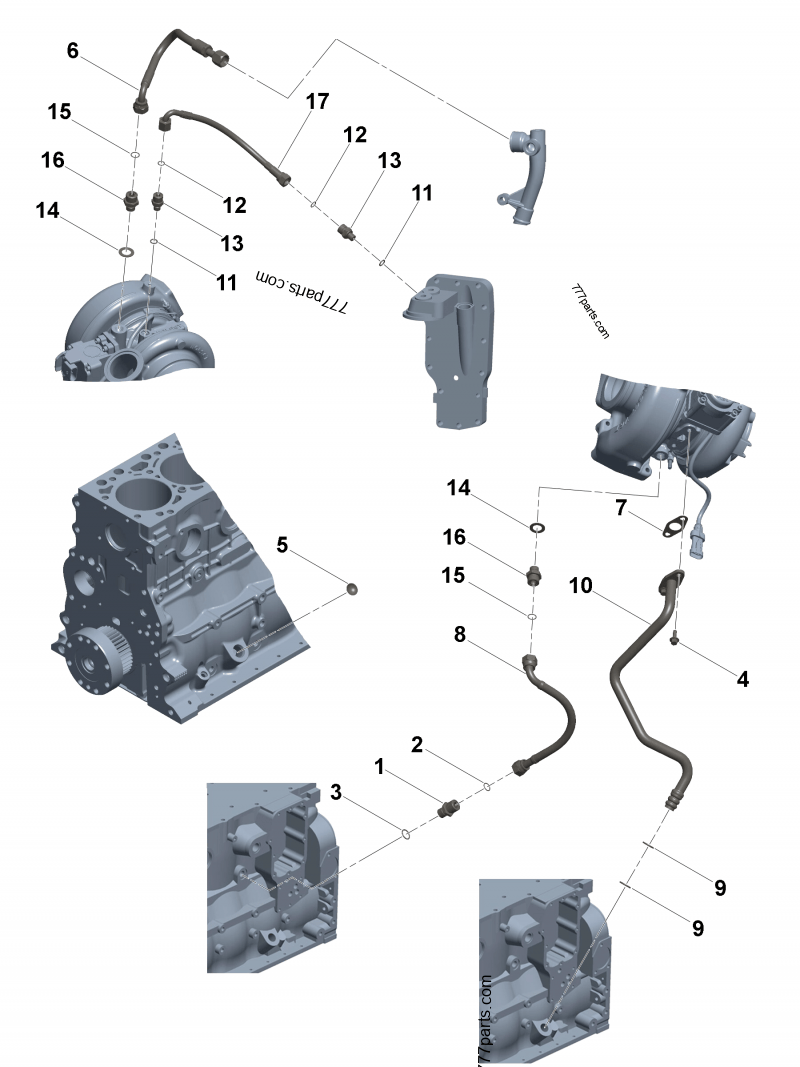 4937740 Turbocharger oil drain connection - Cummins spare part ...