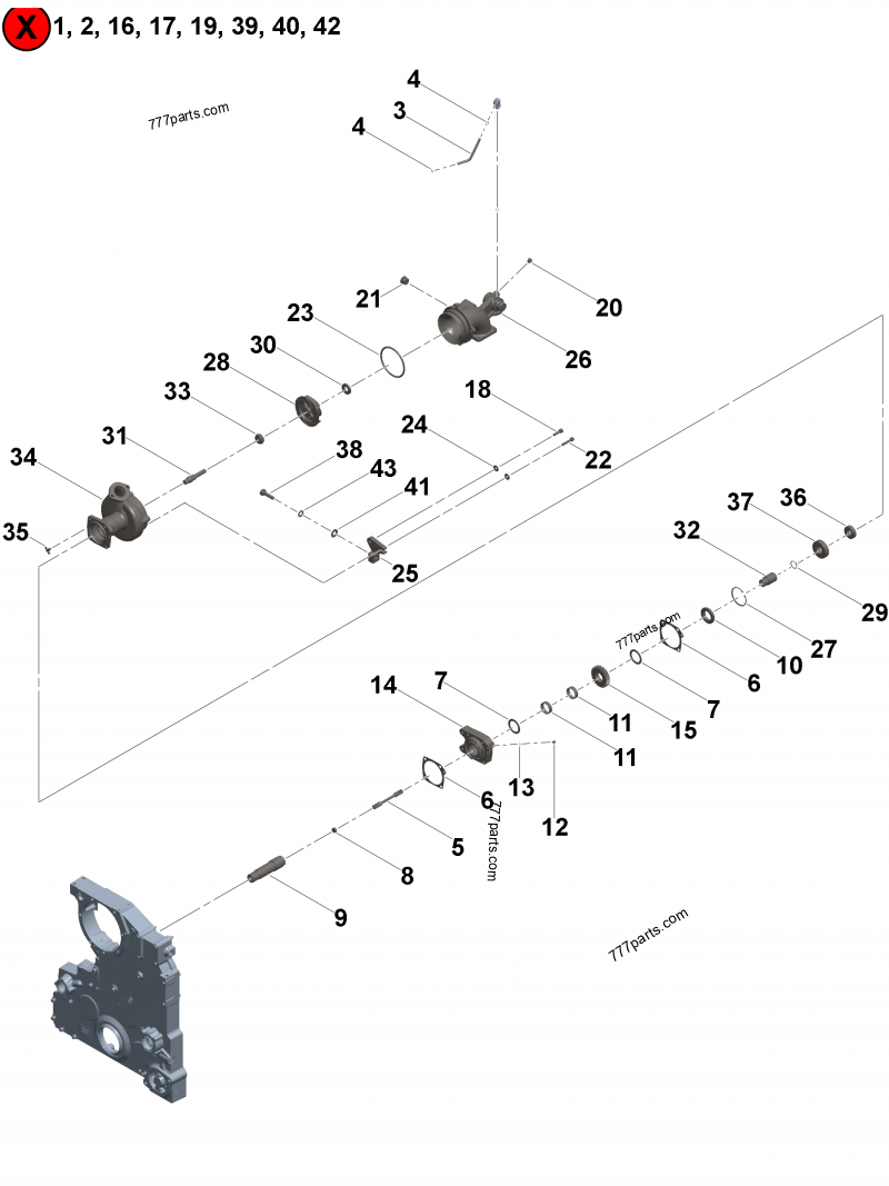 4950317 Water pump - Cummins spare part | 777parts.com