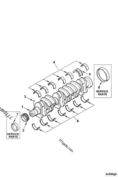 4955352 Main bearing ( standard ) set - Cummins spare part | 777parts.com