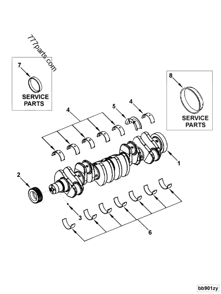 4955853 Main bearing ( standard ) set - Cummins spare part | 777parts.com