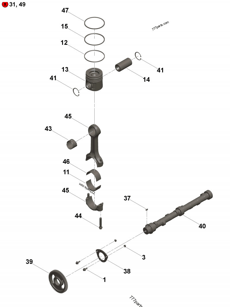 4989147 Compression piston ring - Cummins spare part | 777parts.com