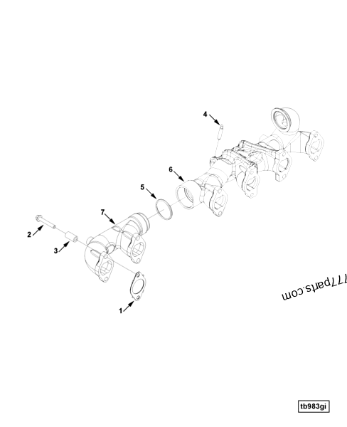 4992857 Exhaust manifold - Cummins spare part | 777parts.com