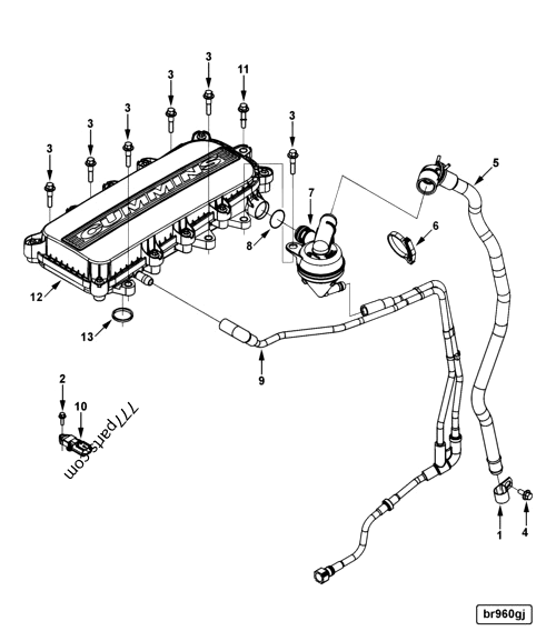 4993475 Crankcase breather - Cummins spare part | 777parts.com