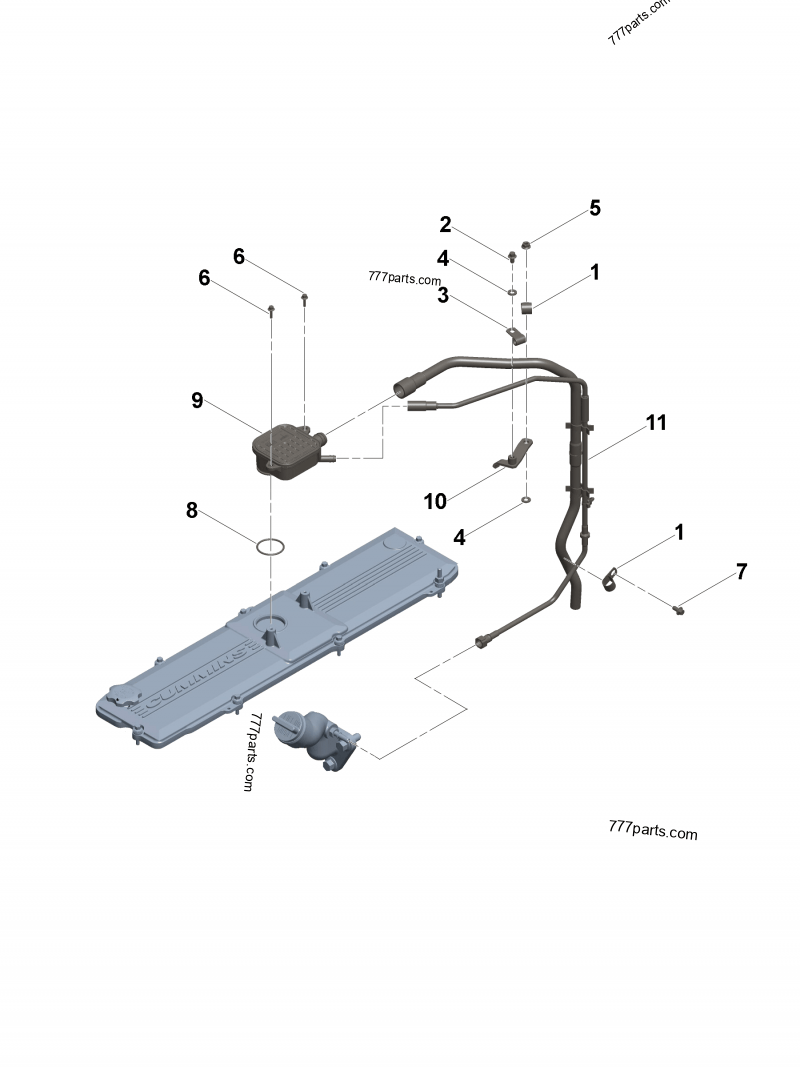 5255742 Lubricating oil drain tube - Cummins spare part | 777parts.com