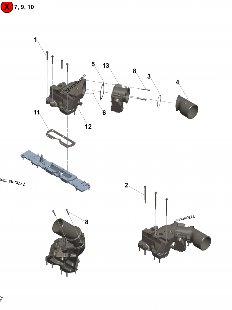 5285778 Air intake connection - Cummins spare part | 777parts.com