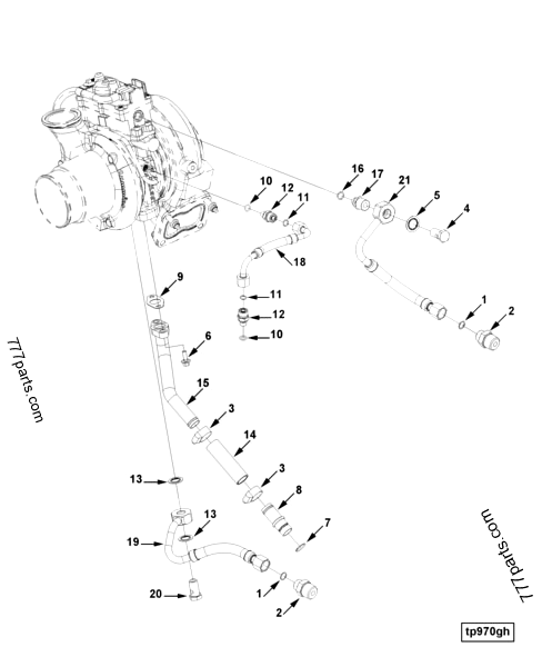 5288308 Tur coolant supply tube - Cummins spare part | 777parts.com