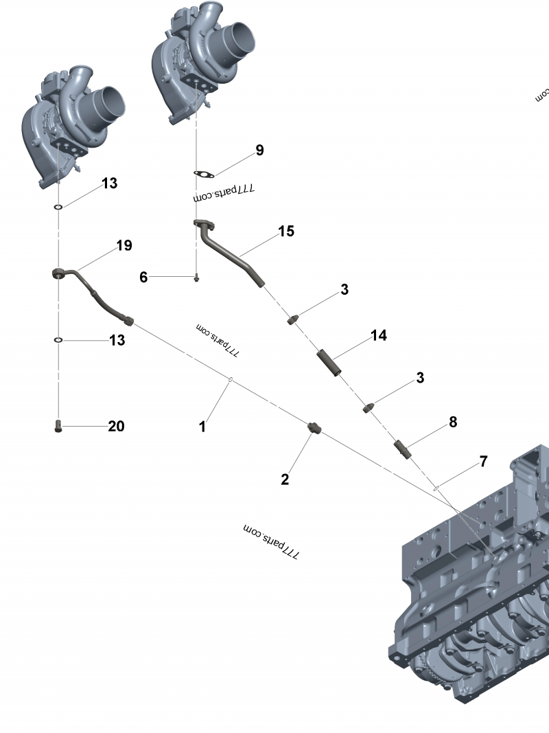 5288308 Tur coolant supply tube - Cummins spare part | 777parts.com