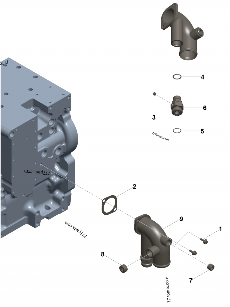 5289457 Water inlet connection - Cummins spare part | 777parts.com